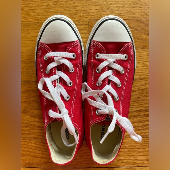Converse | Shoes | Red Youth Converse Chuck Taylor All Star Low Top Sneaker | Poshmark